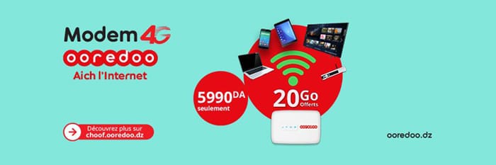 Pour 5990 DA, profitez du nouveau modem 4G de Ooredoo avec 20 Go d ...