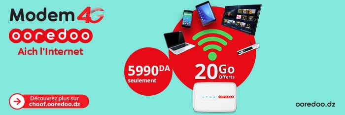 Pour 5990 DA, profitez du nouveau modem 4G de Ooredoo avec 20 Go d ...