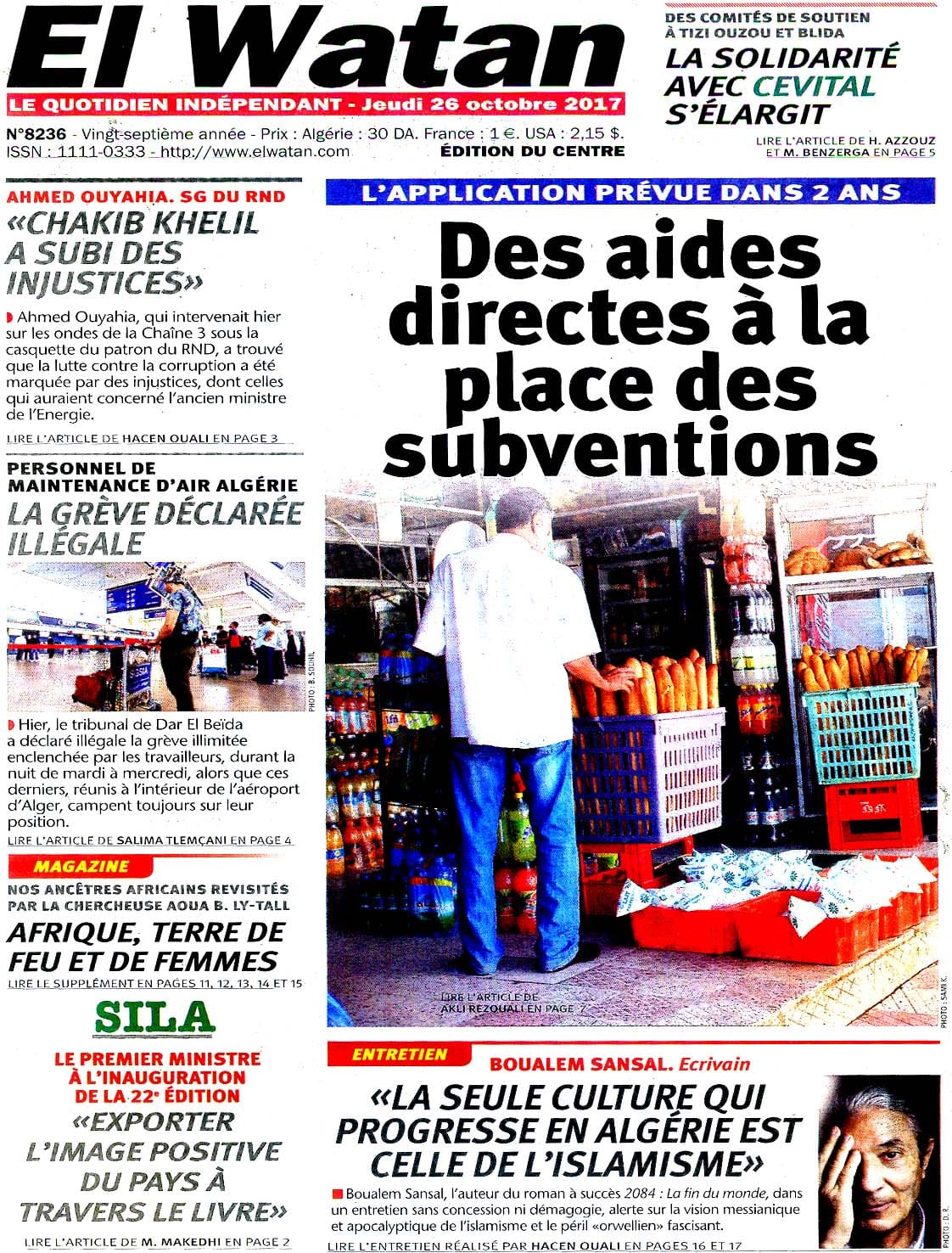 Revue de presse - Les Unes de vos journaux du jeudi 26 octobre - TSA