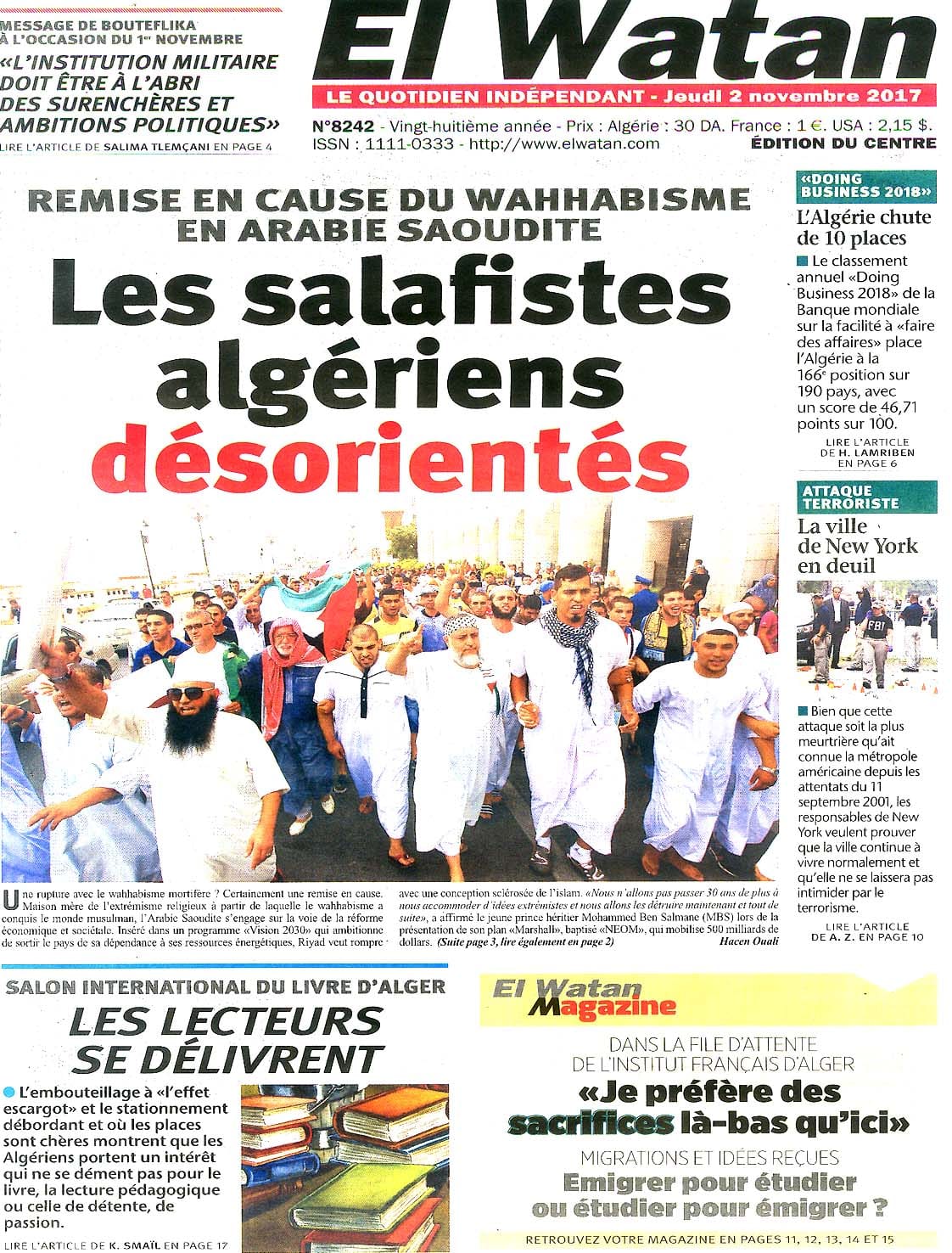 Revue de presse - Les Unes de vos journaux du jeudi 02 novembre — TSA