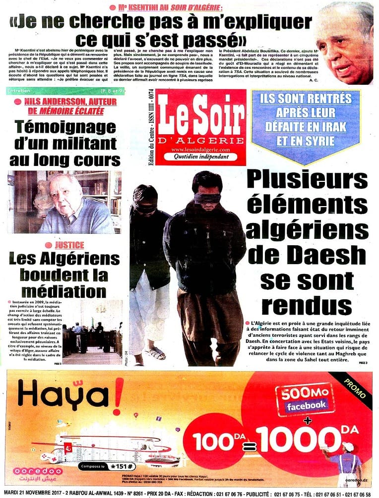 Revue de presse - Les Unes de vos journaux du mardi 21 novembre — TSA
