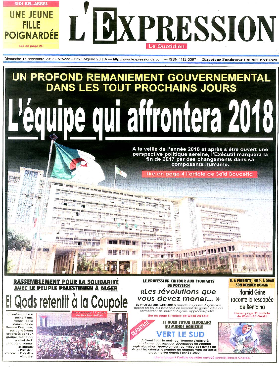 Revue De Presse Les Unes De Vos Journaux Du Dimanche 17 Décembre — Tsa