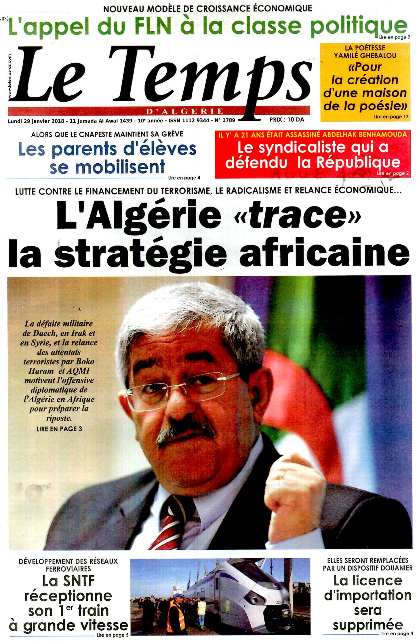 Revue de presse - Les Unes de vos journaux du lundi 29 janvier — TSA