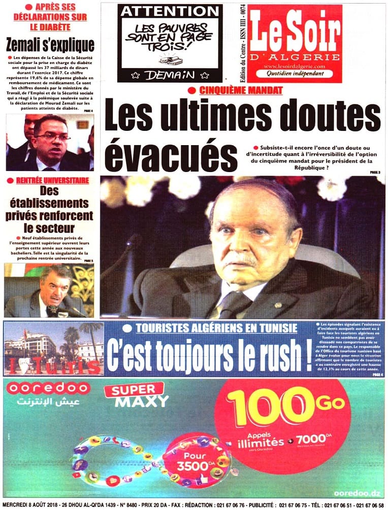 Revue de presse – Les Unes de vos journaux du mercredi 08 août - TSA