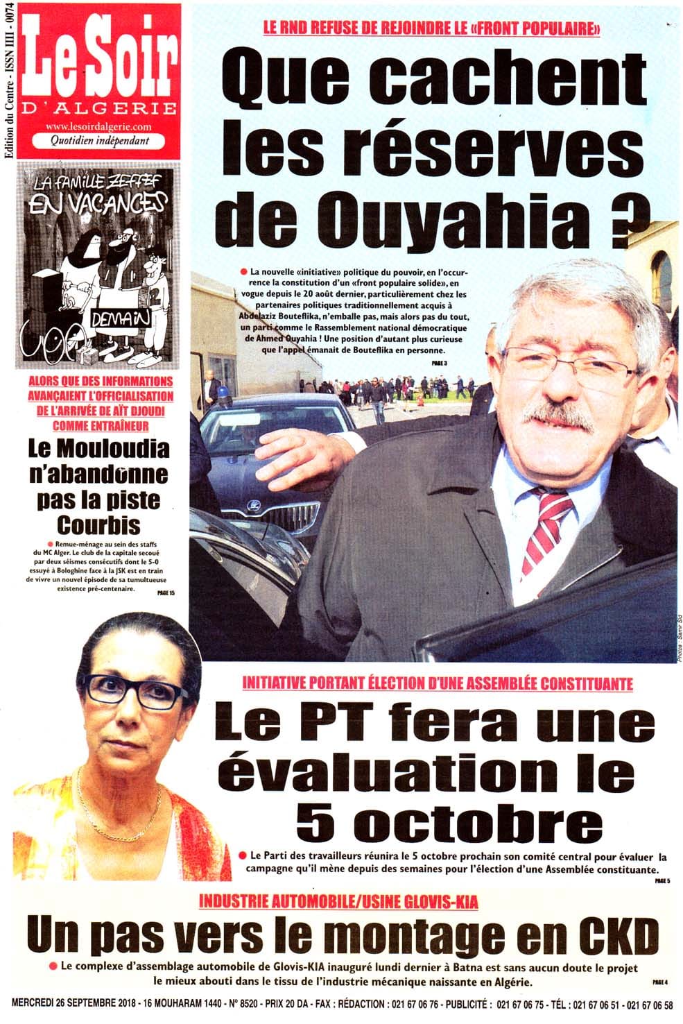 Revue de presse - Les Unes de vos journaux du mercredi 26 septembre — TSA