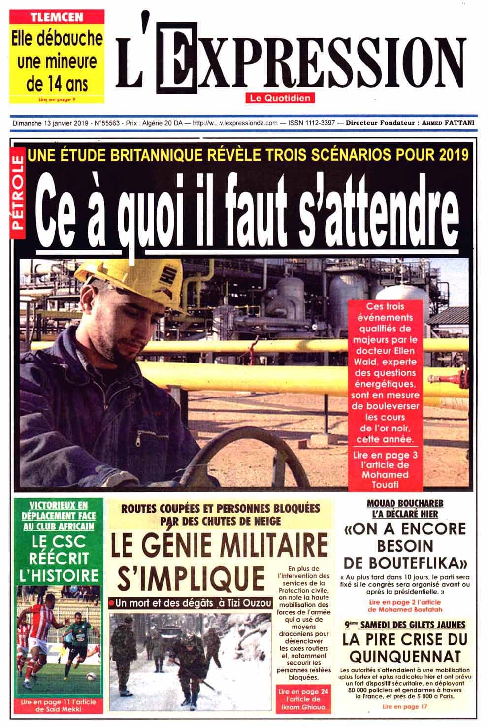 Revue de presse – Les Unes de vos journaux du dimanche 13 janvier — TSA