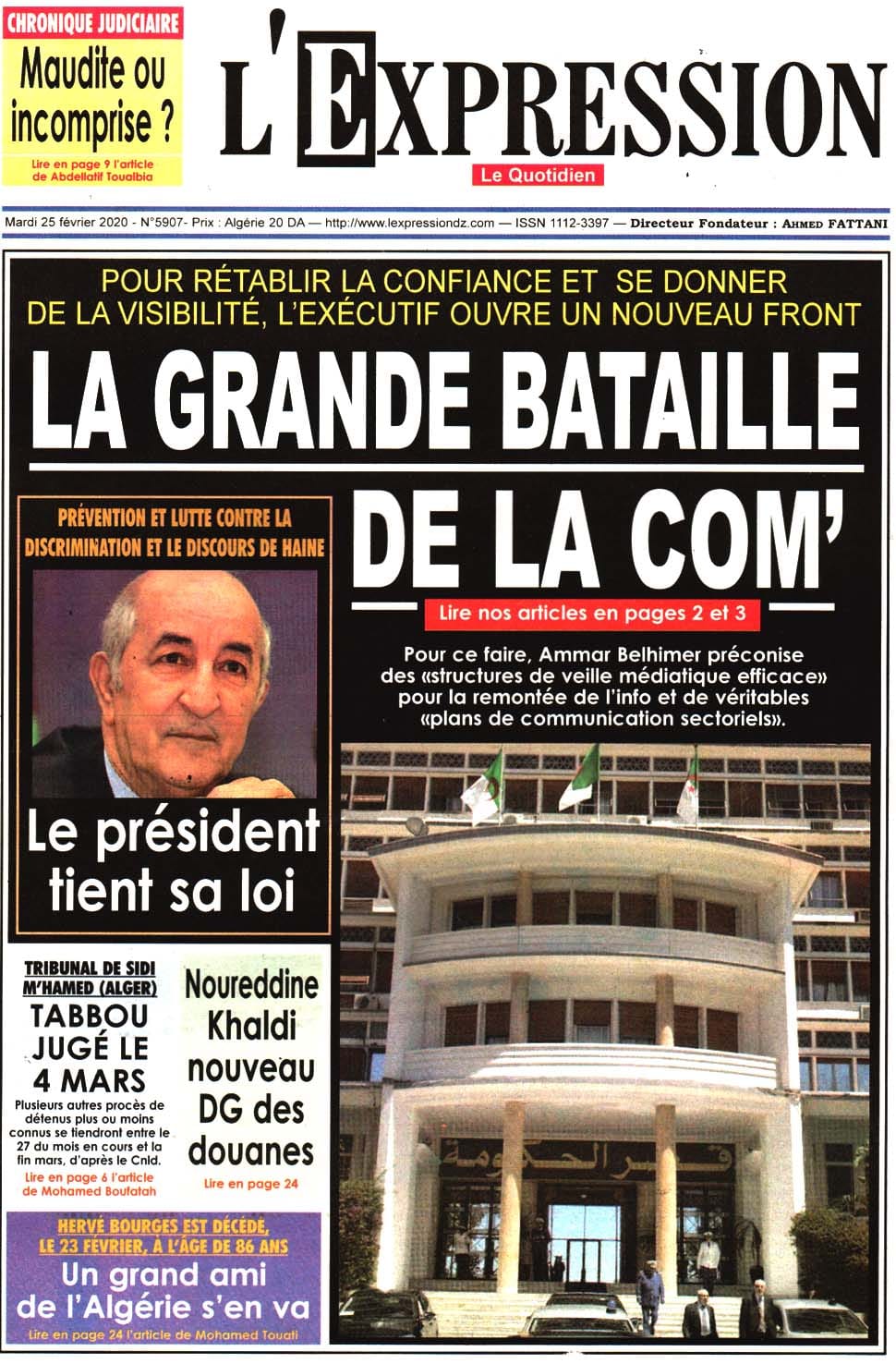 Revue De Presse Les Unes De Vos Journaux Du Mardi 25 F vrier TSA Revue De Presse Les Unes De Vos Journaux Du Mardi 25 F vrier TSA